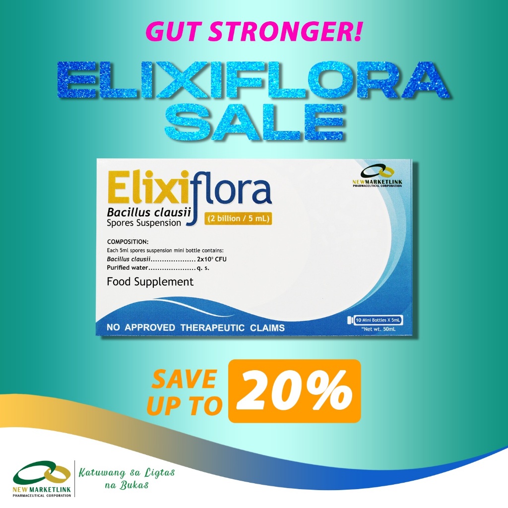 ElixiFlora Bacillus Claucii (2 billion/ 5ml) 10's | Shopee Philippines