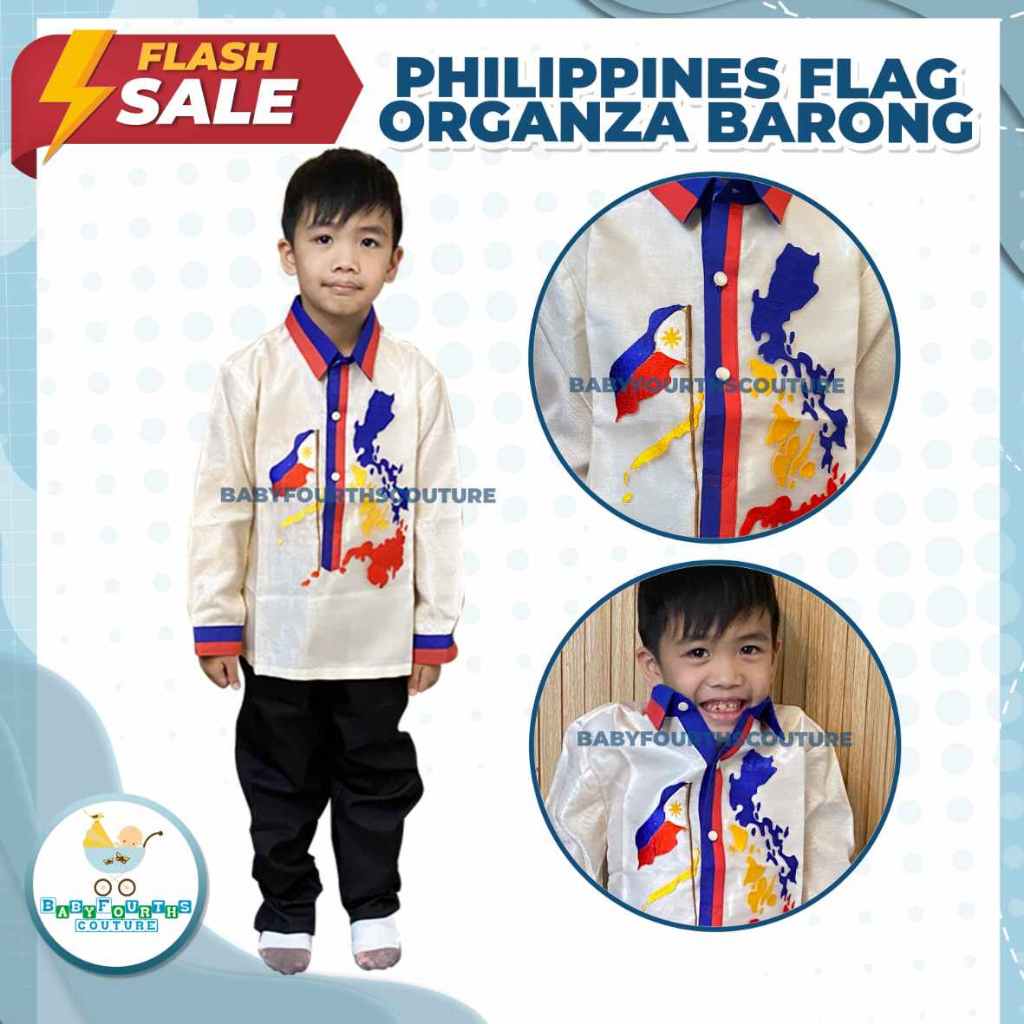 COD Buwan ng Wika Philippine Flag Barong - Organza Barong For Kids ...