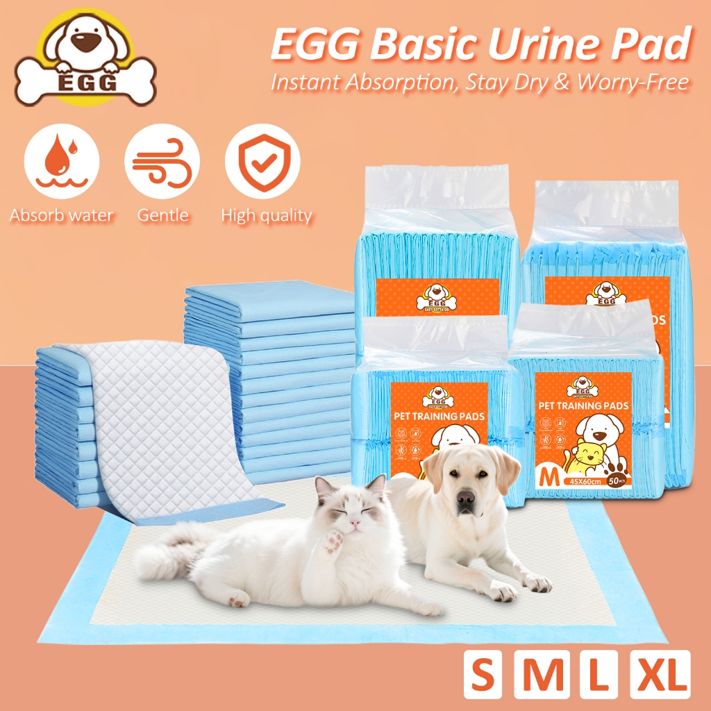 EGG】 Dog Cat Training Pad 100PCS Pet Pee Pad Potty Pads Dog Pee Wee Pee ...