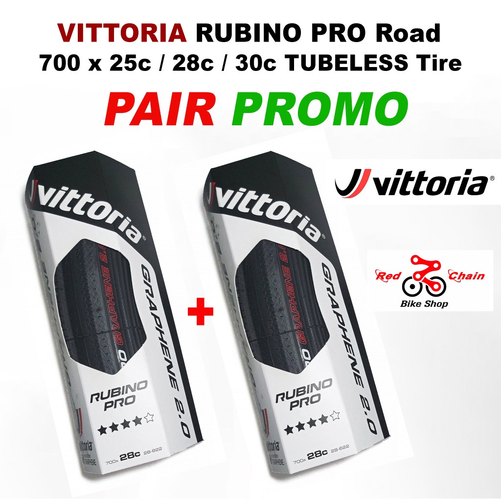 *PAIR PROMO* VITTORIA RUBINO PRO 700 x 25c / 28c / 30c, Graphene 2, ROAD Folding Tires ...