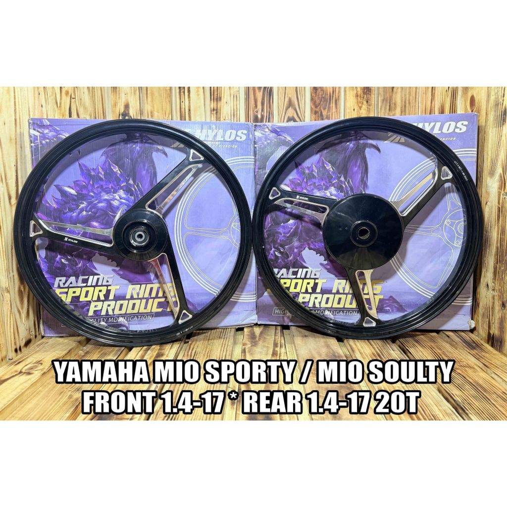 MIOLS1 BRAND NEW HYLOS CNC MAGS 17s 3 SPOKES 20T 18T YAMAHA MIO SPORTY ...