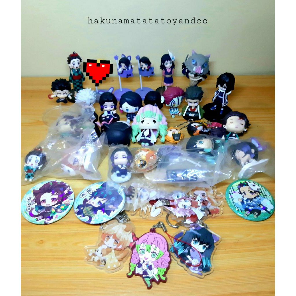 Demon Slayer assorted mini figures / keychain / badges/ merchs | Shopee ...