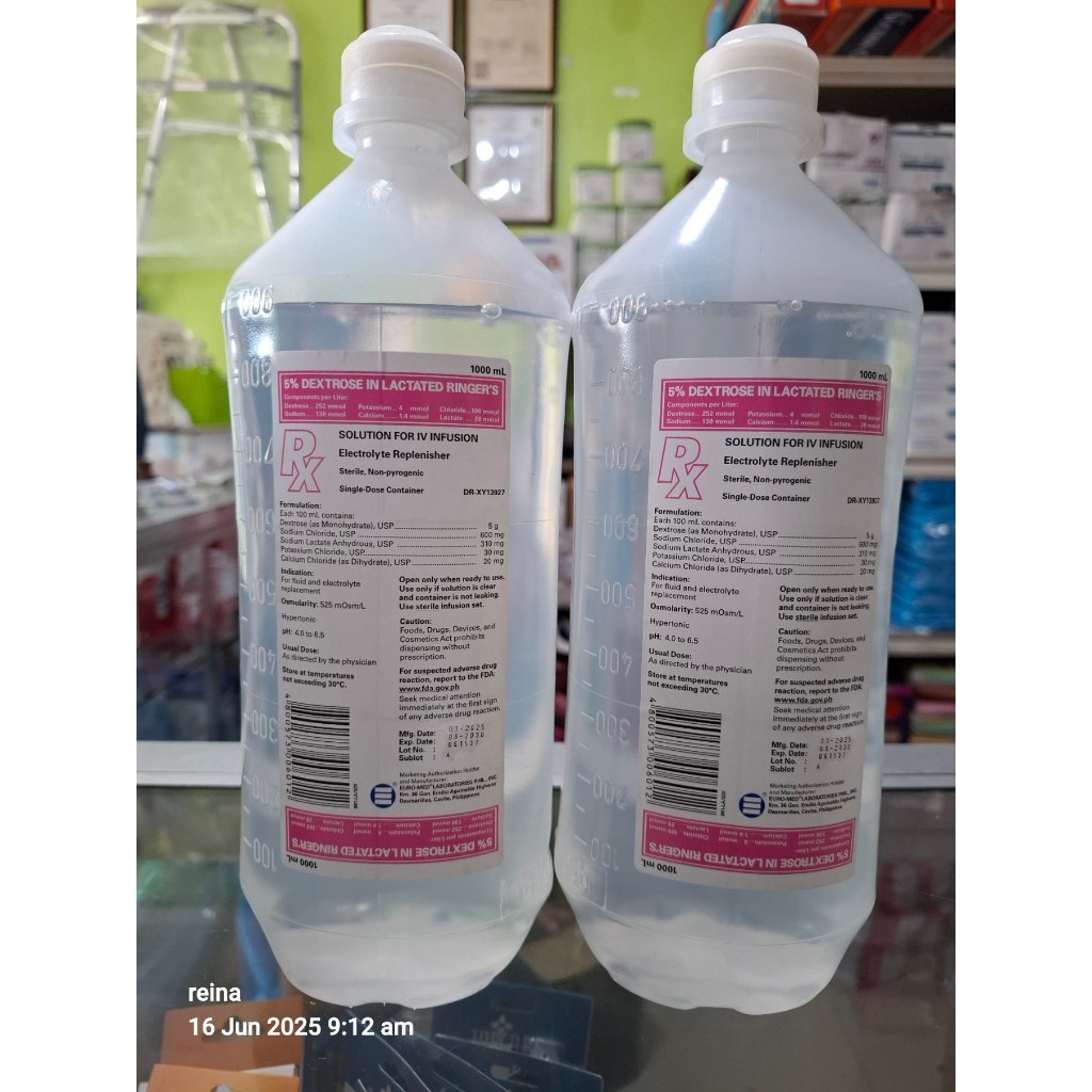 5% DEXTROSE IN LACTATED RINGERS SOLUTION 1000 ML | Shopee Philippines