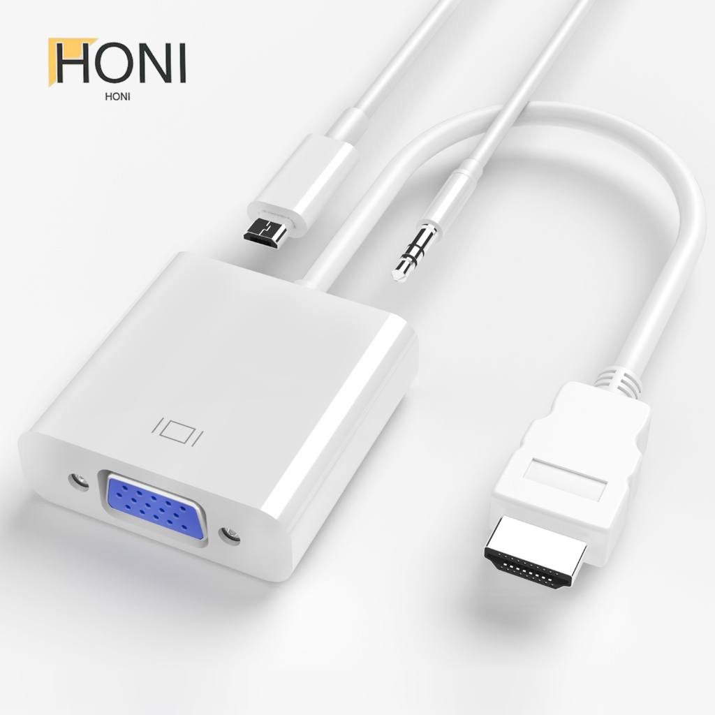HD 1080P HDMI to VGA Cable Adapter With Audio Power - Digital/Analog ...