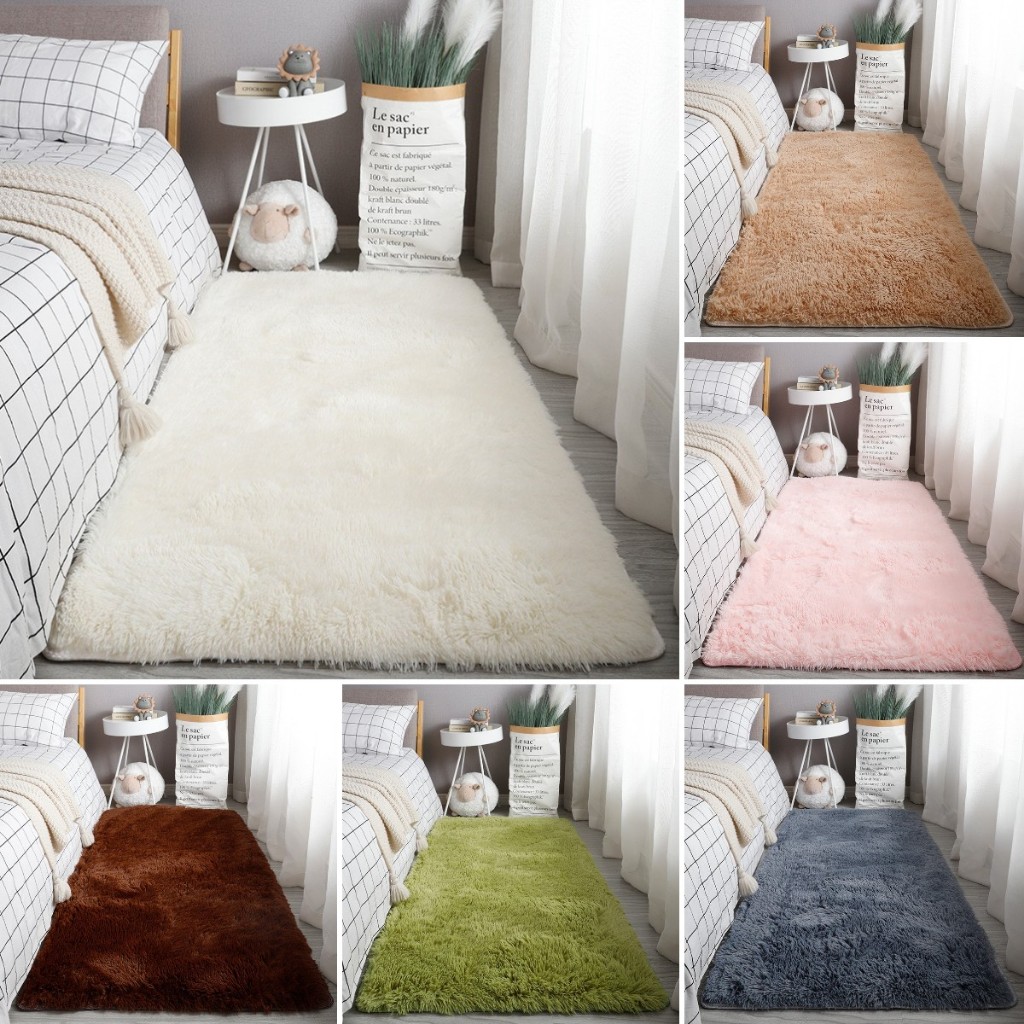 120 * 80cm solid color carpet for bedroom, living room, bedside ...