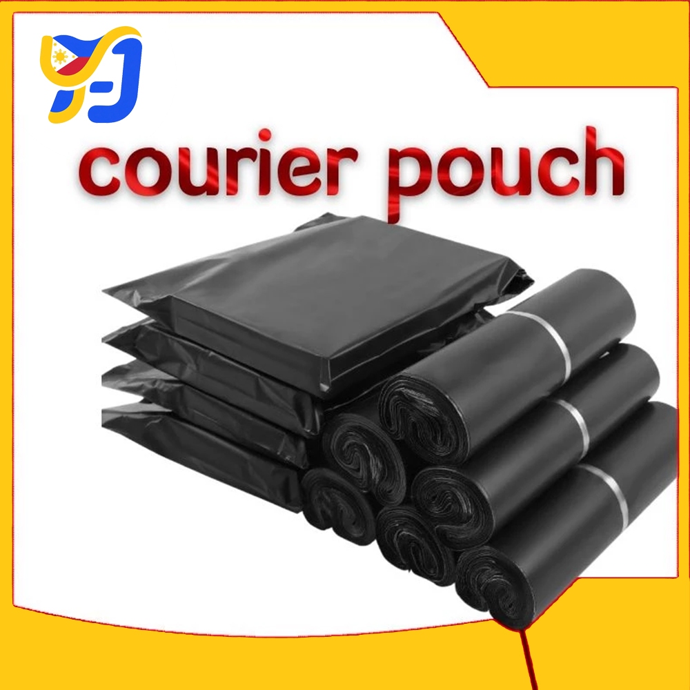 100pcs black courier pouch makapal plastic plain thick express Parcel ...