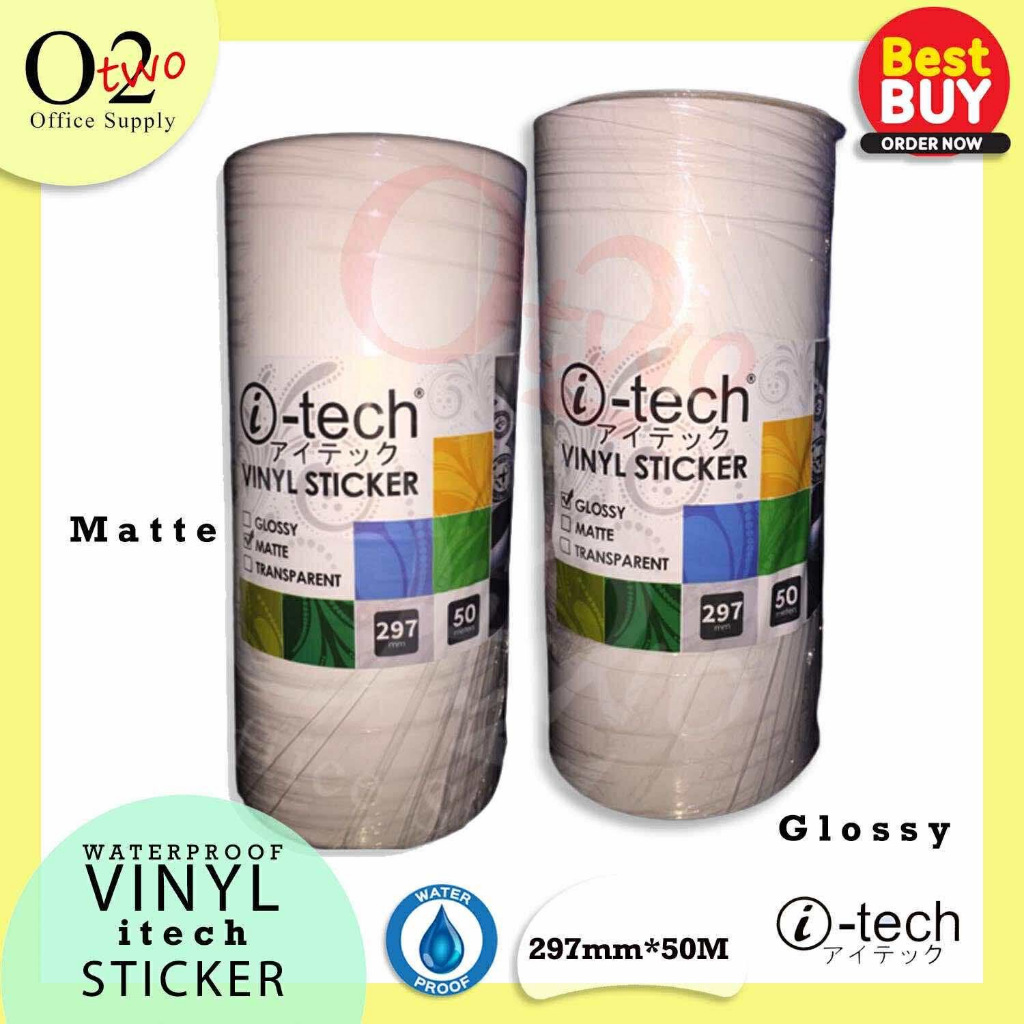 ITECH Vinyl Sticker Waterproof Matte/Glossy 1 Roll (297 mm x 50 meters ...