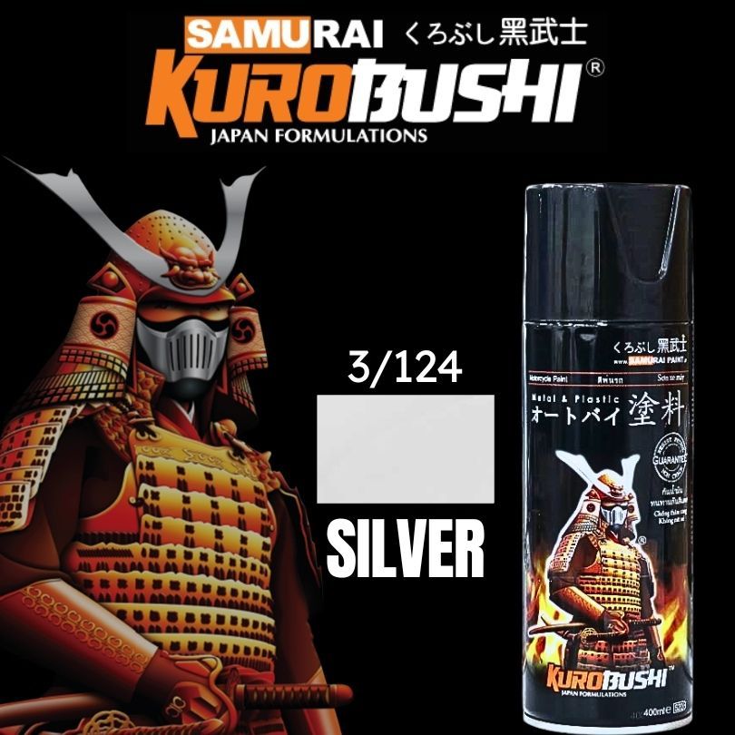 SILVER 3/124 - SAMURAI SPRAY PAINT STANDARD COLORS 400ML | Shopee ...