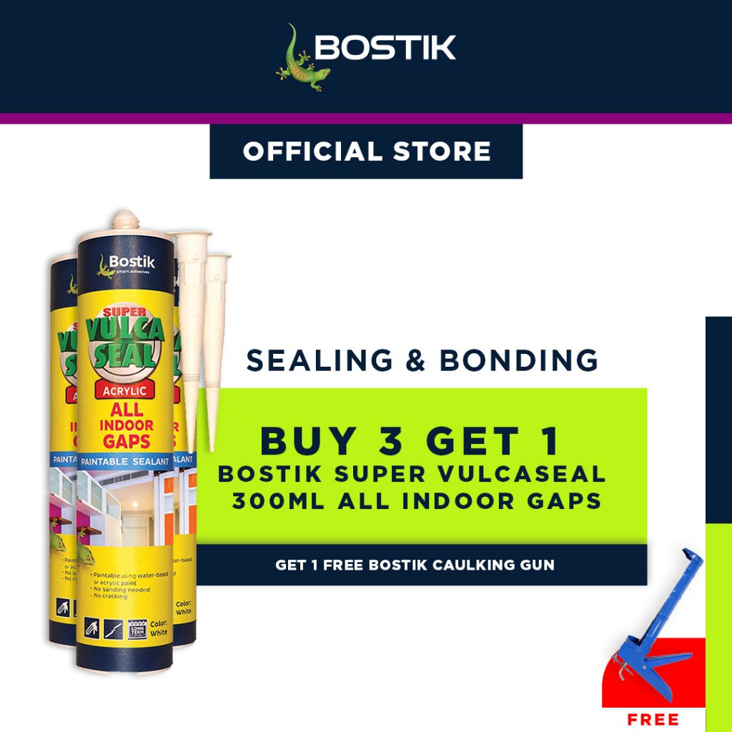 Buy 3 Bostik Super Vulcaseal All Indoor Gaps 300ml Get 1 FREE Bostik ...