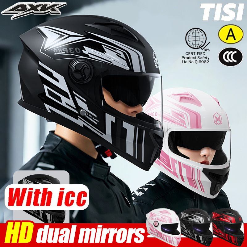 AXK Motorcycle Helmet Full Face helmet for motorcycle ICC Sticker HD ...