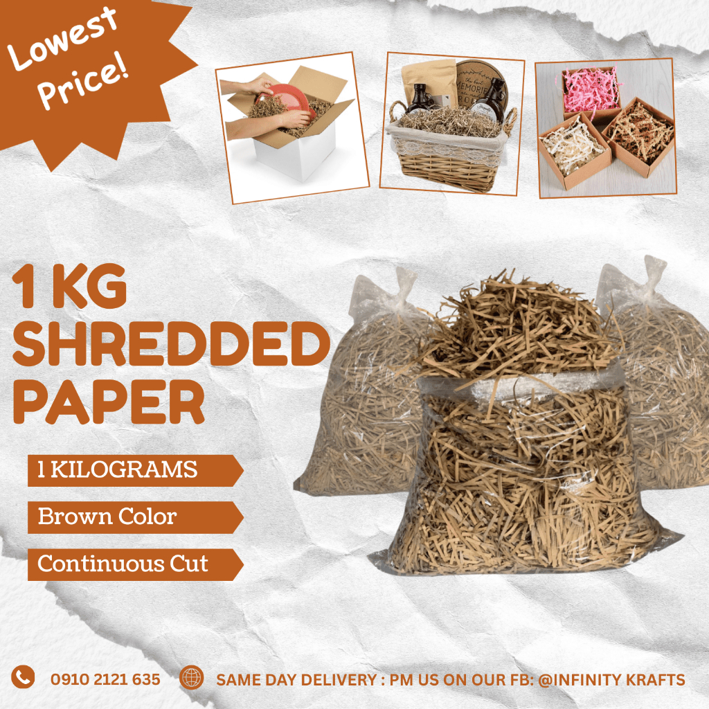 1 Kilo Kraft Shredded Paper Filler for Gifts, Packaging, Souvenirs ...