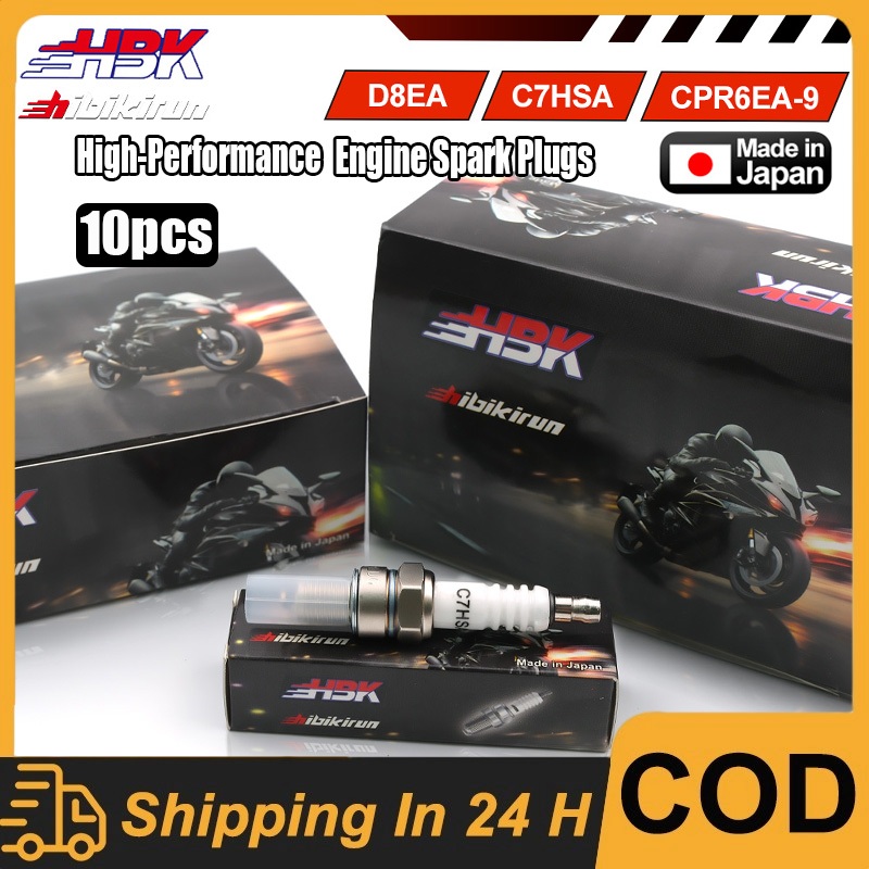 HBK 10PCS Spark Plug for Motorcycle Motor Parts C7HSA, D8EA, CPR6EA-9 ...