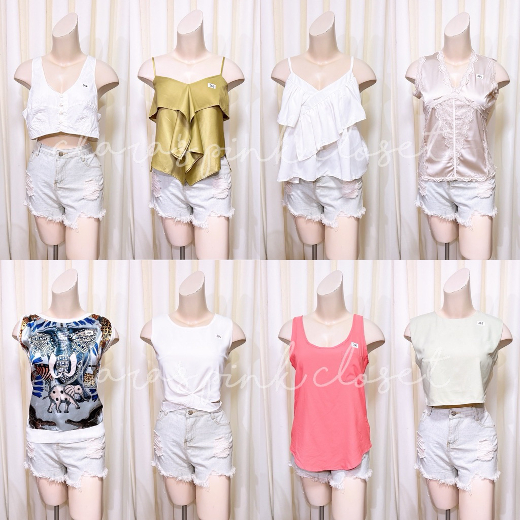 Preloved Sleeveless Tops for women | Tank tops | Sando tops | Shopee ...