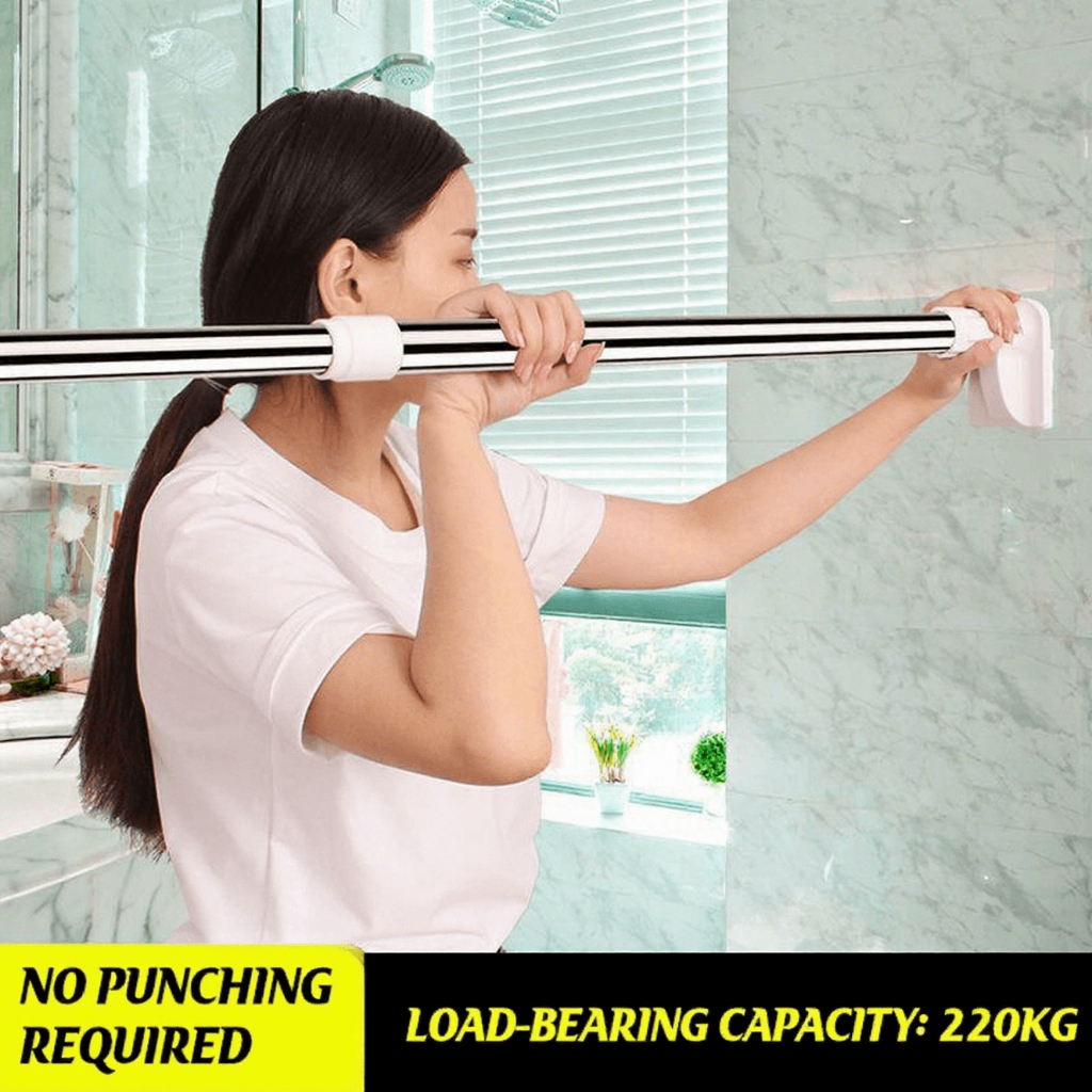 Extendable No Drilling Pole Adjustable Telescopic Clothes rod Drying ...