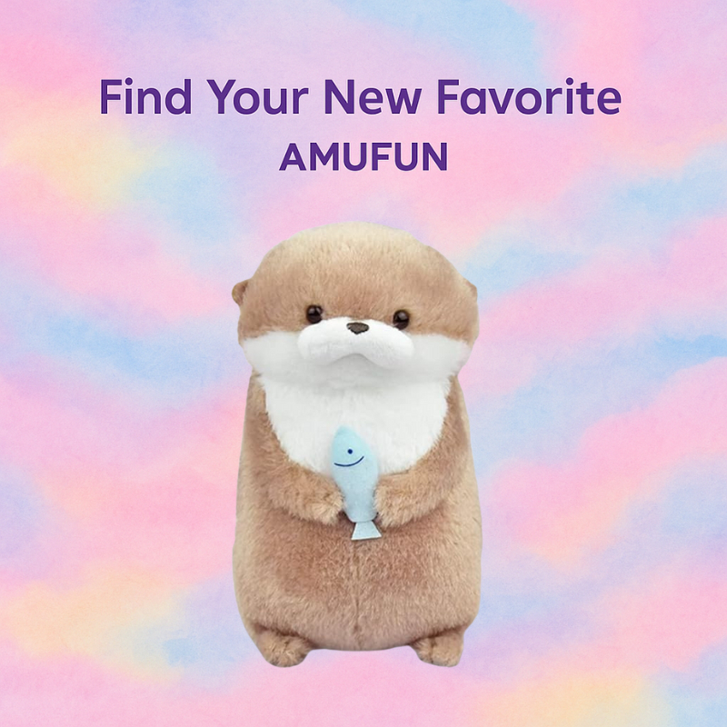 AMUFUN Otter Usoyan Plush Toy with Fish Cute Stuffed Animal | Shopee ...