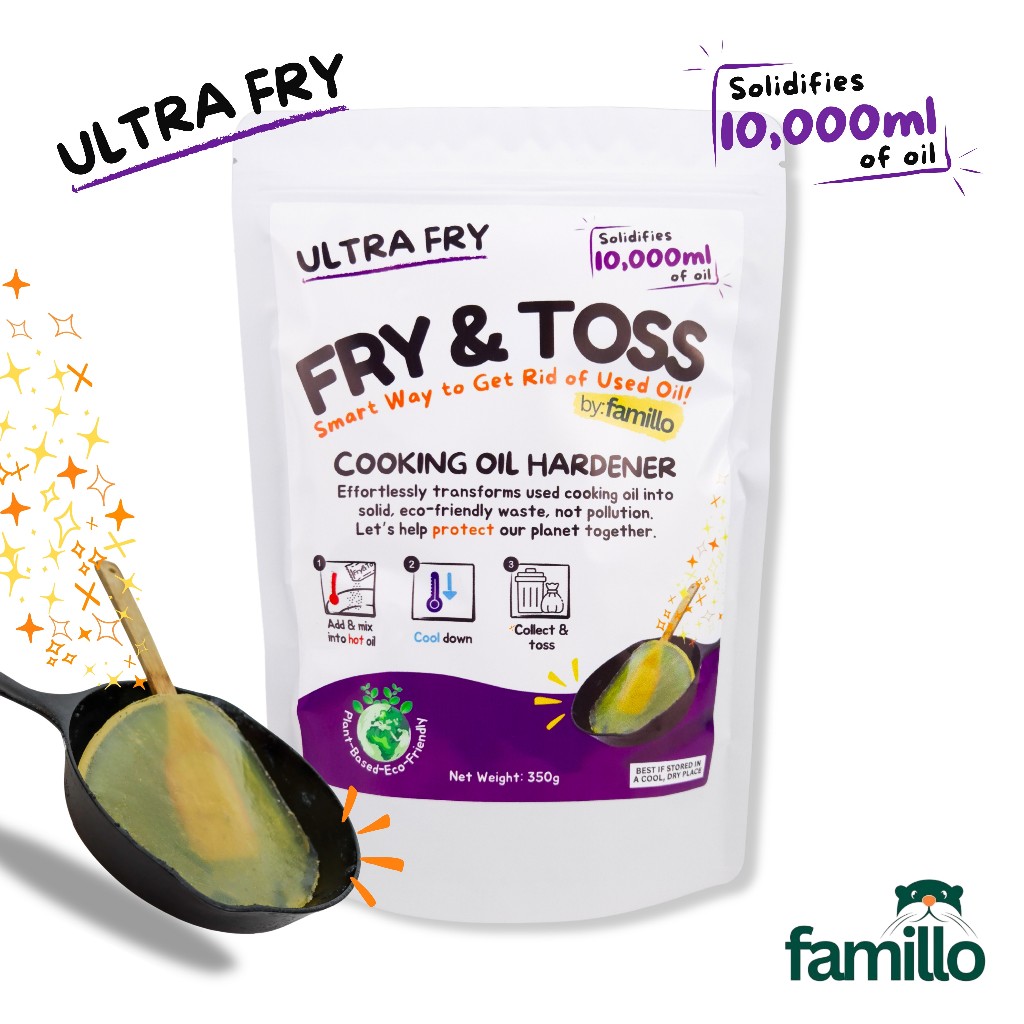 Famillo Ultra Fry & Toss Used Cooking Oil Hardener Up to 10, 000ML of ...