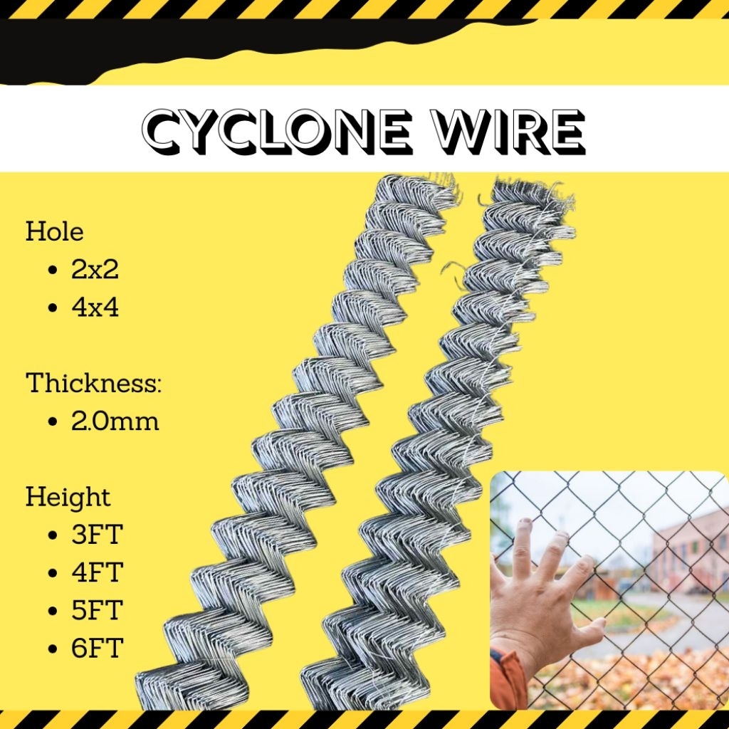 Cyclone Wire #14 2.0mm Bakod 3ft 4ft 5ft 6ft 4x4inch & 2x2 inch 13FT ...