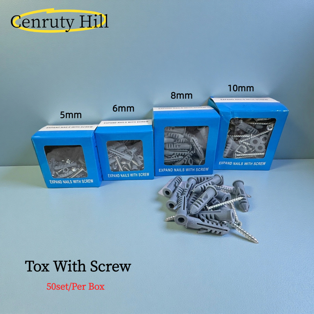 Tox with Screw 5MM, 6mm , 8mm , 10 mm PER BOX (50PCS) | Shopee Philippines