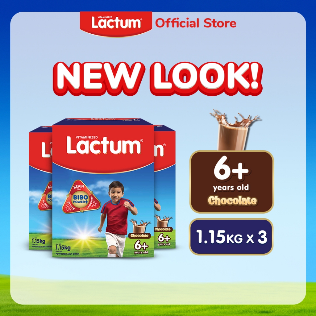 Lactum 6+ Chocolate Milk Drink for Children Over 3 - 5 Years Old 3.45kg ...