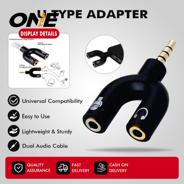 Portable 3.5mm 2in1 Dual Y Splitter Aux Audio Adapter for Earphones ...