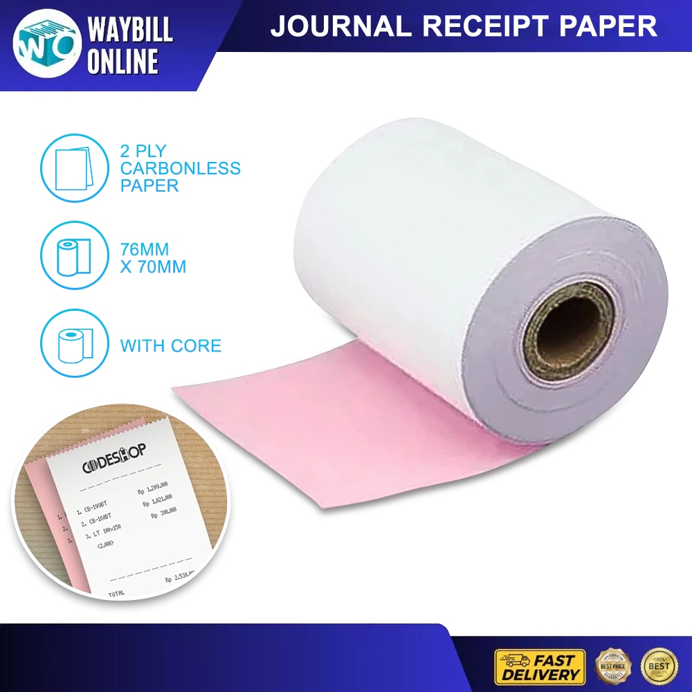 2 PLY Carbonless paper NL Journal Receipt Paper 76mm x 70mm (63 GSM ...