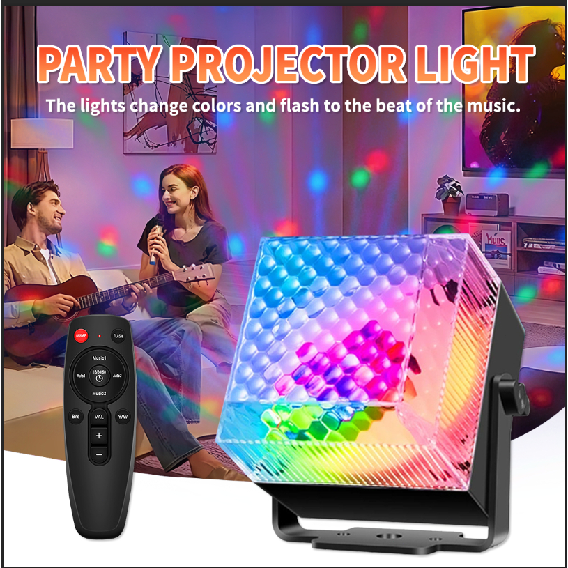 LED Party Projector Light Disco Stage Light Automatic Music Sync Lights ...