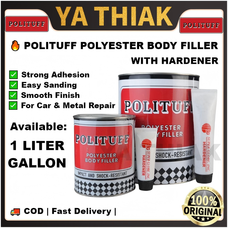 POLITUFF Polyester Body Filler with Hardener Auto Car Repair Putty – 1 ...