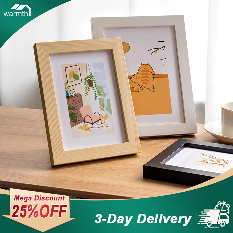 Warmth Picture Frame 6/7/8inch/A4 Wooden Big Photo Frame Wall Swing ...