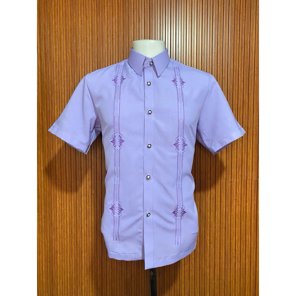 Colored Polo Barong With Embroidery | Shopee Philippines