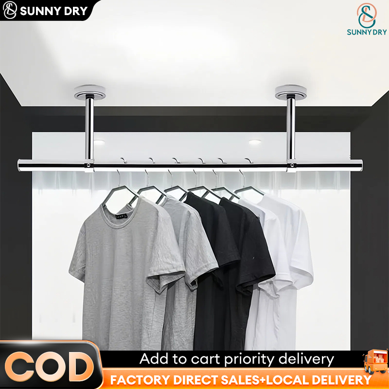 Balcony Ceiling Clothes Drying Rod Sampayan Stainless Steel Fixed ...