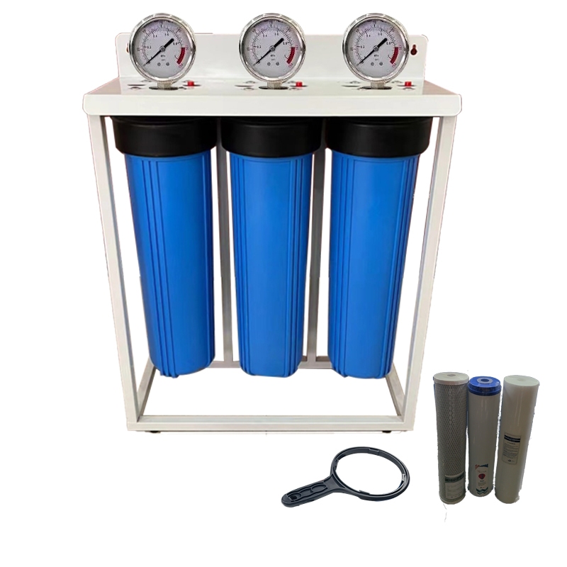 3-Stage Jumbo Water Filter Housing for 4.5"x20" Cartridge Filters ...