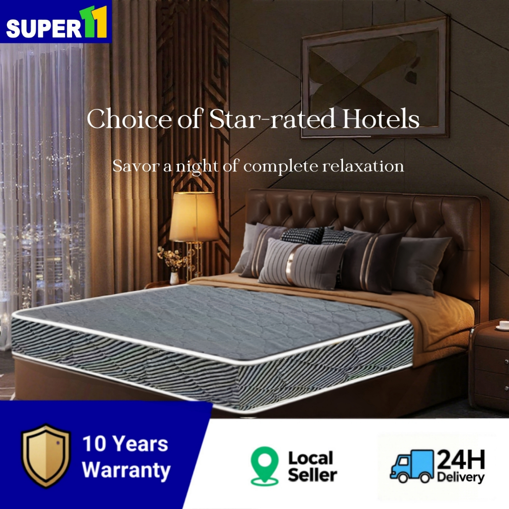 Super11 Spring Bed Mattress, 10-Year Warranty Memory Foam Pocket Coil ...