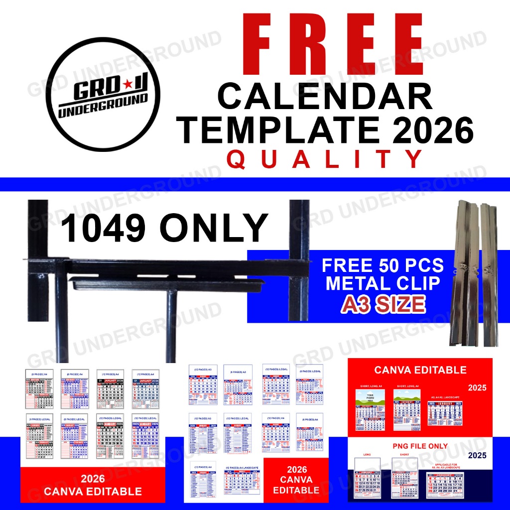 Calendar Clipping Machine - Free Calendar Template 2026 and 50pcs Metal ...