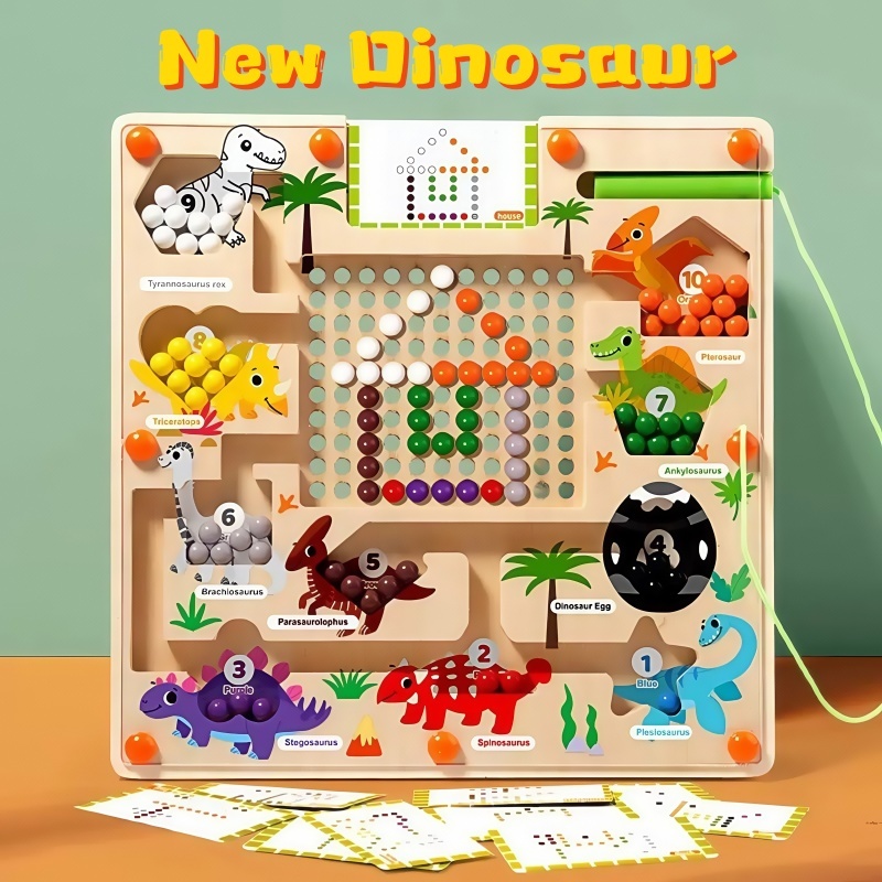2025 New Early Education Toy Magnetic Color Sorting Board and Dinosaur ...