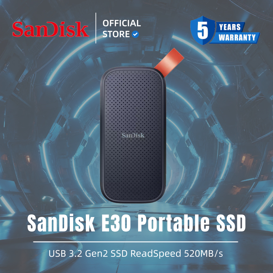 Sandisk E30 Portable SSD 1TB/2TB GEN 2 USB 3.2 External Hard Disk Computer Laptop | Shopee ...