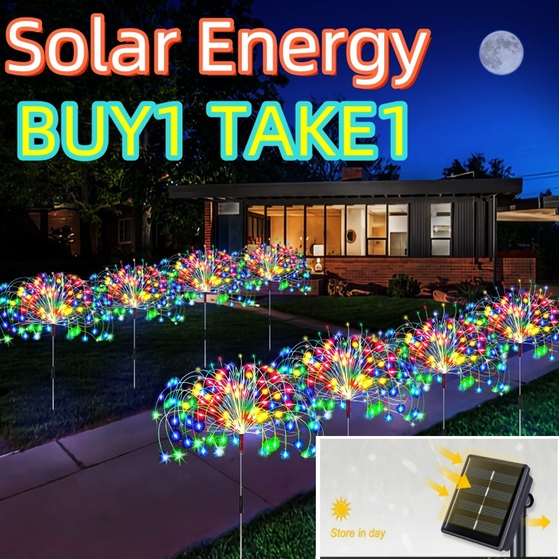 BUY 1 TAKE 1 Solar Lights solar fireworks lights outdoor Christmas ...