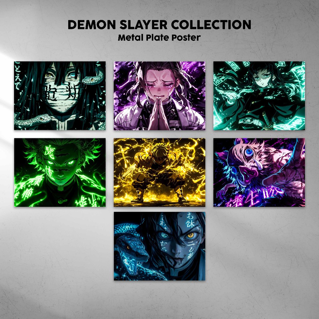 METAL PLATE POSTER - DEMON SLAYER COLLECTION V5 - ANIME - WALL DECOR ...