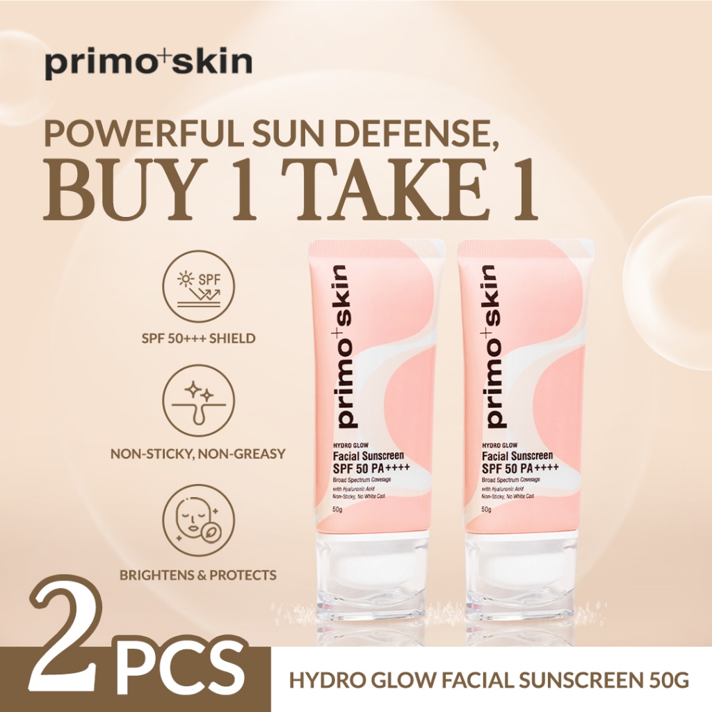 Primo+Skin Hydro Glow Facial Sunscreen Spf 50 Pa++++ With Hyaluronic ...