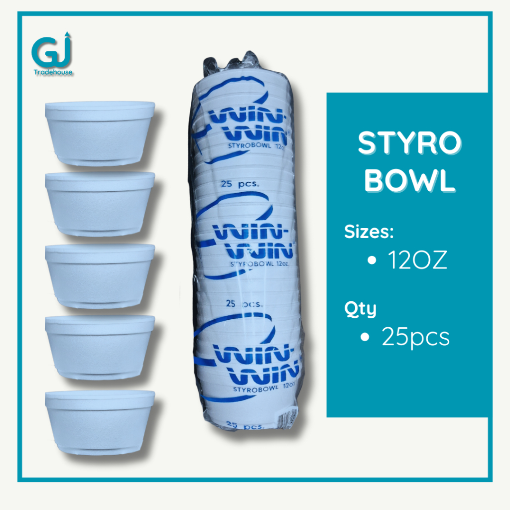 25pcs Styro Bowl 12oz Disposable party cup bowl - GJ Tradehouse ...