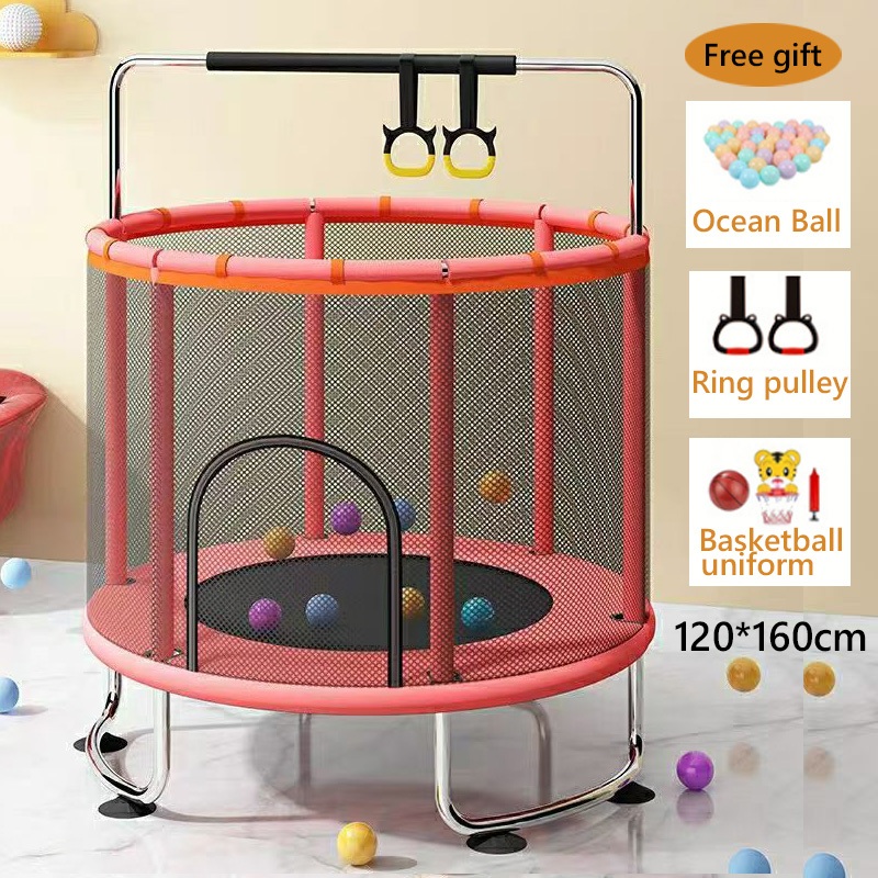 Rides Toddler Kids Mini Small Trampoline Outdoor Indoor Safety Pad ...