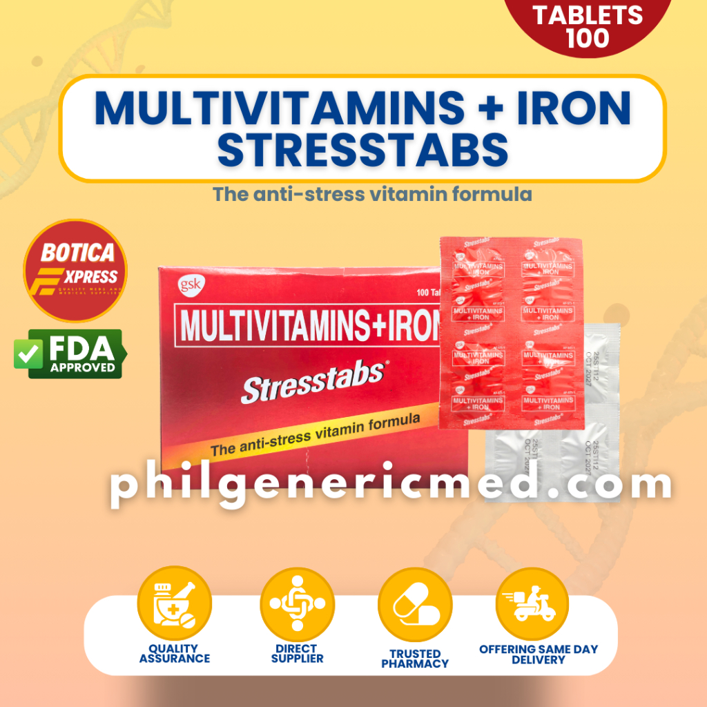 Stresstabs Multivitamins + Iron (100 & 20 Tablets) Fights Stress ...
