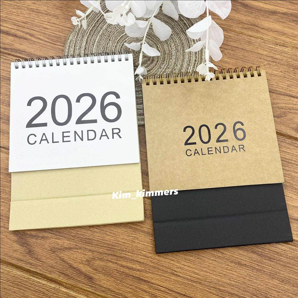 2026 Desk Calendar Plain Formal Table calendar with Notepad Kalendaryo ...