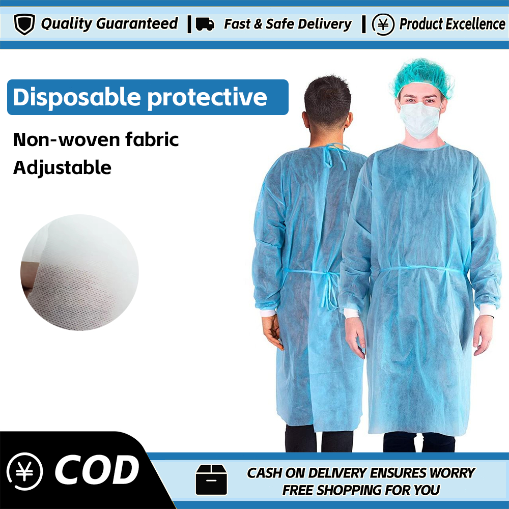 50 PCS PPE DISPOSABLE NON WOVEN ISOLATION GOWN ,PPE GOWN, LAB GOWN ...