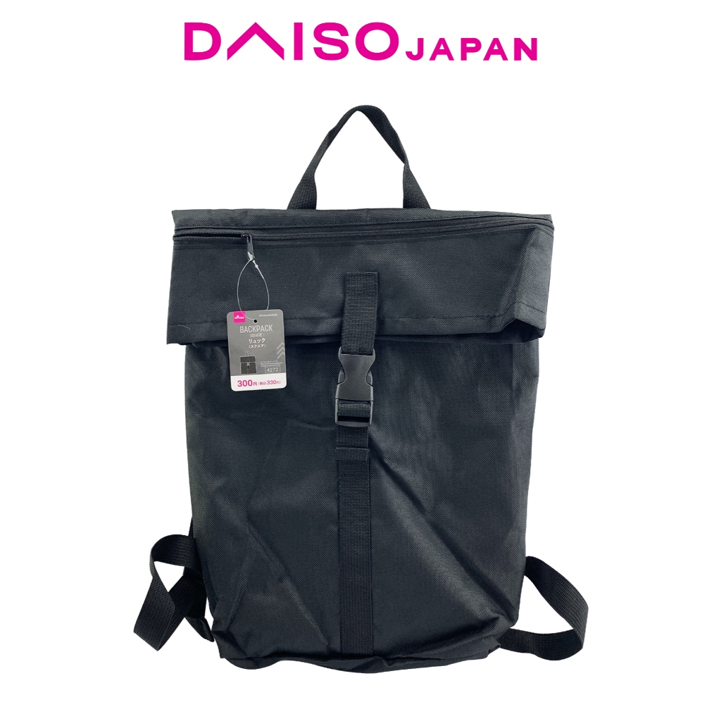 Daiso Black Square Backpack | Shopee Philippines