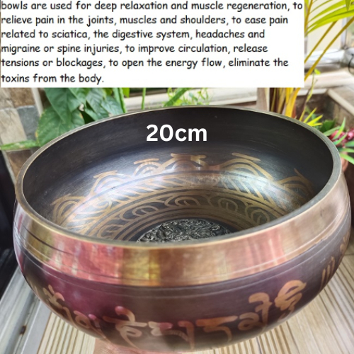 Nepal Handmade Brass Tibet Buddha Chanting Bowl 20 cm Chime Therapy ...