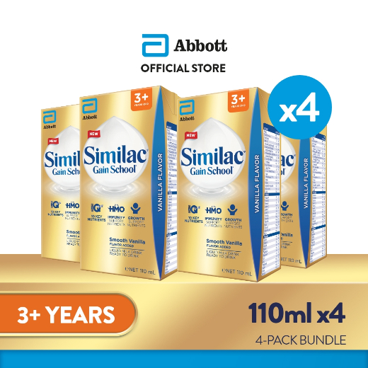 Similac Gainschool Ready to Drink Vanilla 110ML Bundle of 4 For Kids ...