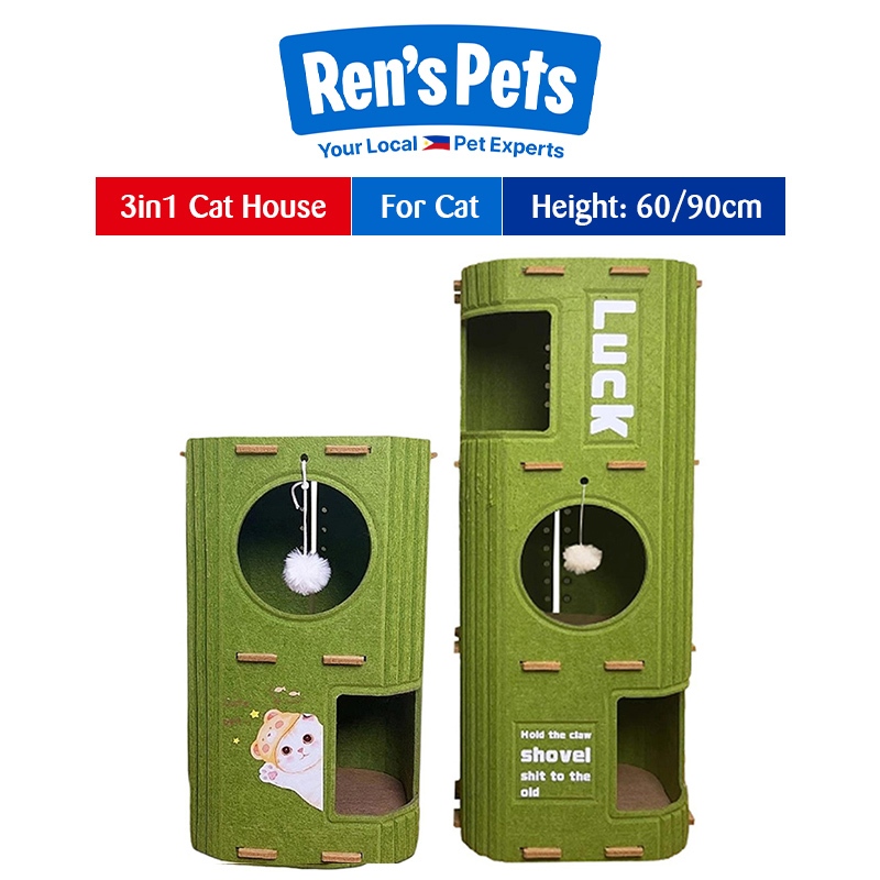 Multi-Layer Felt Cat House with Scratch Board Durable Climbing Frame ...