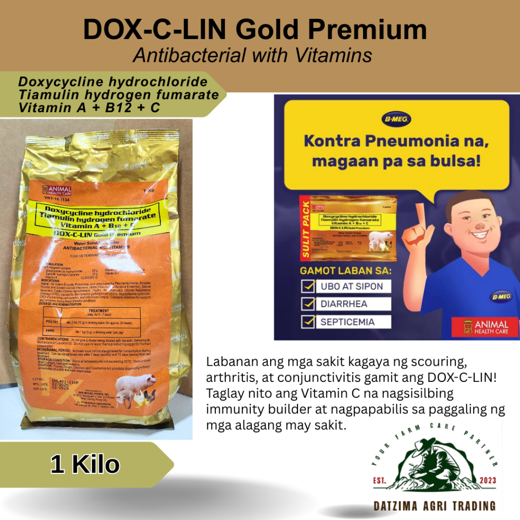 DOX-C-LIN Gold Premium Antibacterial with Vitamins Water Soluble Powder ...