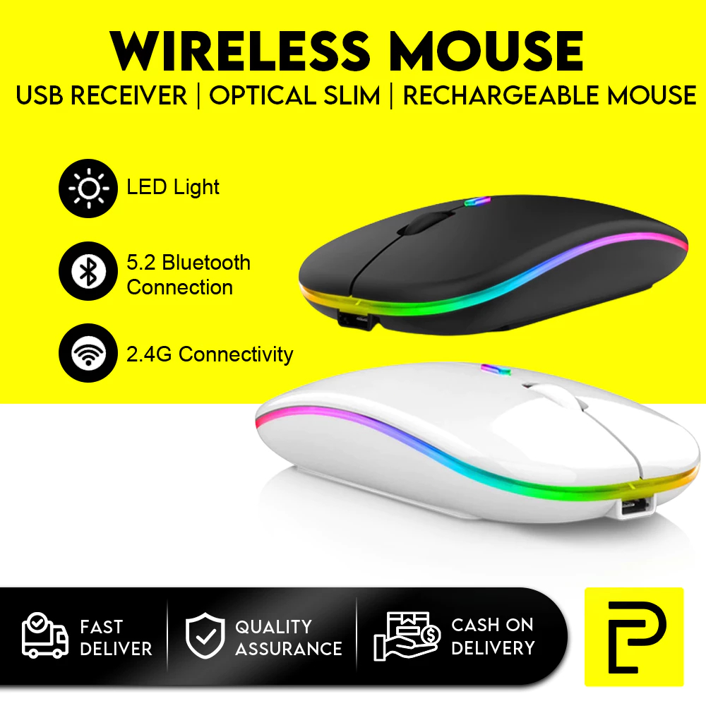 Popcorn & Kacool Wireless Mouse Bluetooth 2.4Ghz USB Receiver Optical ...