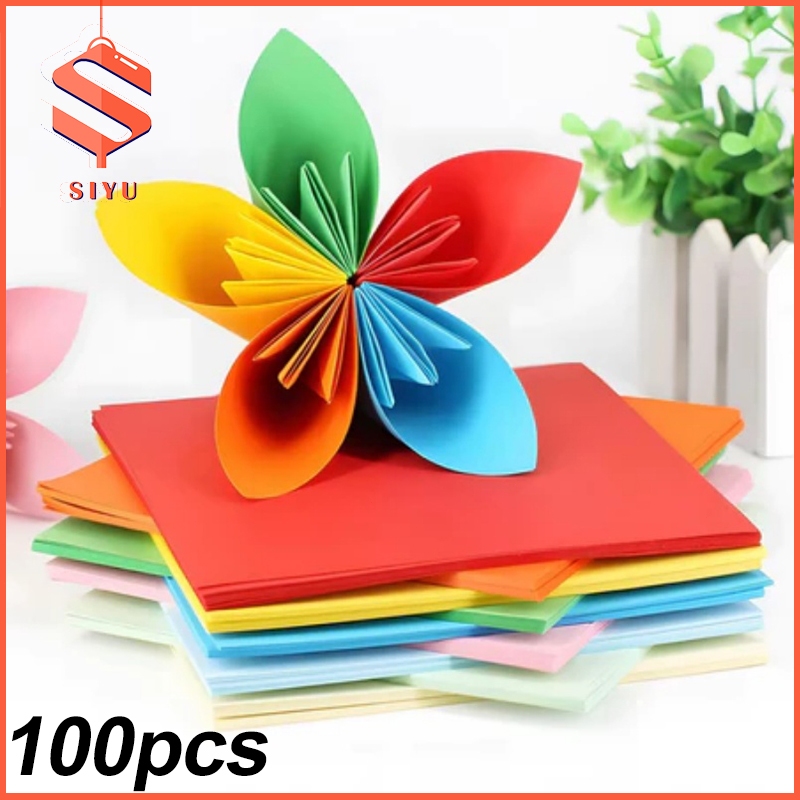 【100pcs】Square Colorful Origami Copy Paper DIY Handmade Origami 10 ...